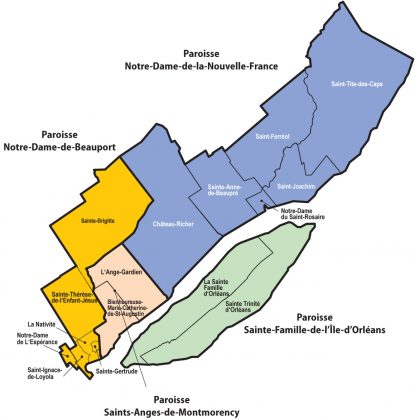 Cartographie des paroisses | Église catholique de Québec