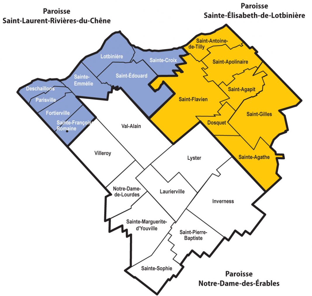Cartographie des paroisses | Église catholique de Québec