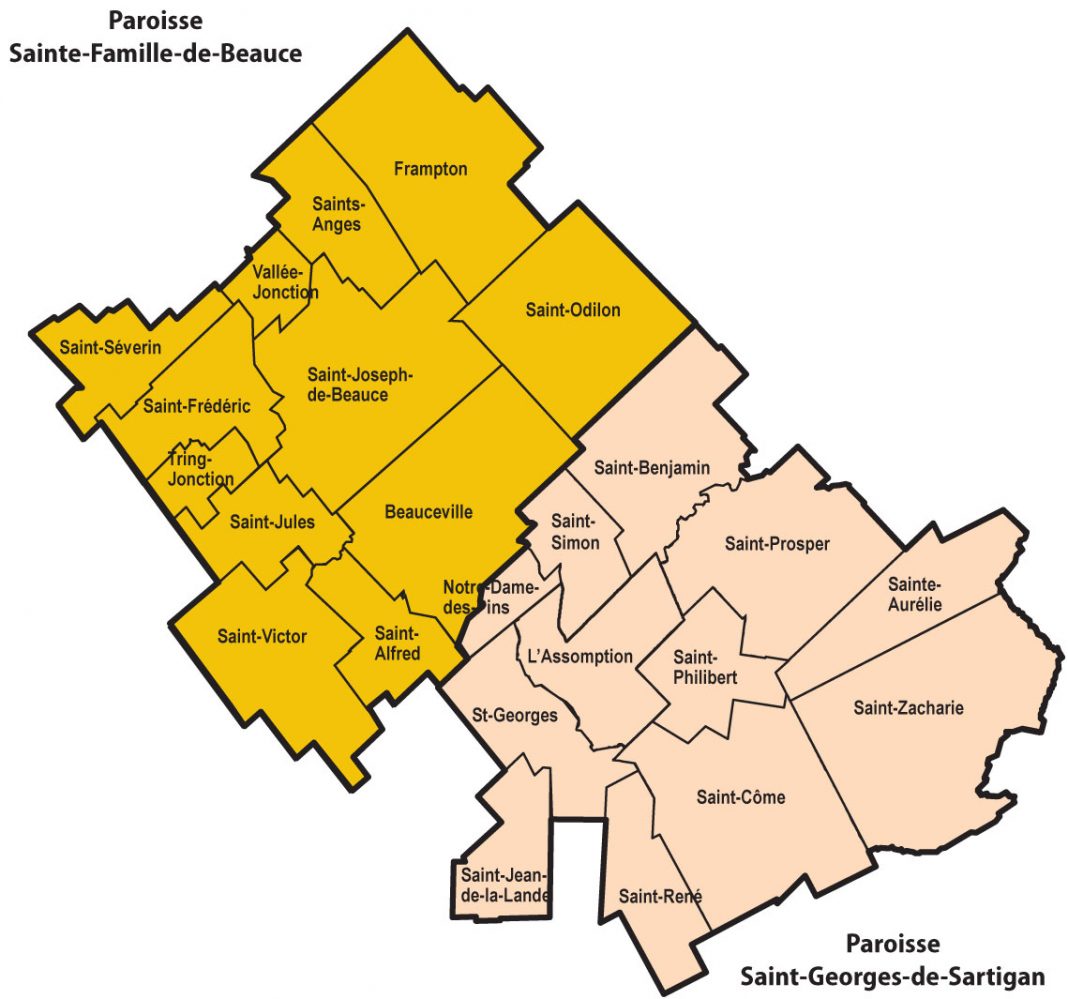 Cartographie des paroisses | Église catholique de Québec